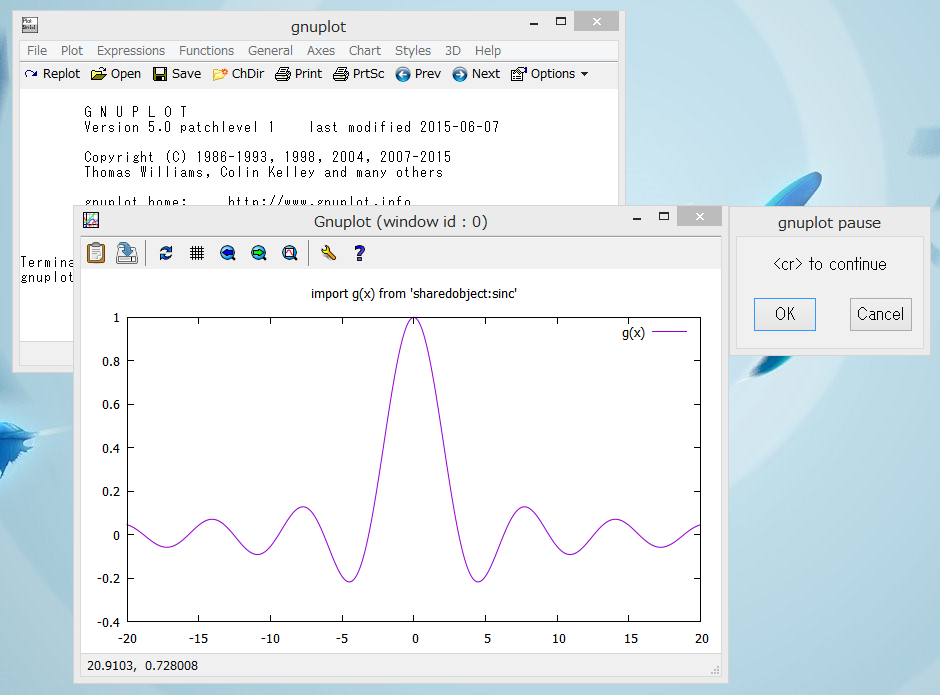 C言語の関数をgnuplotに取り込む（import） - 米澤進吾 ホームページ